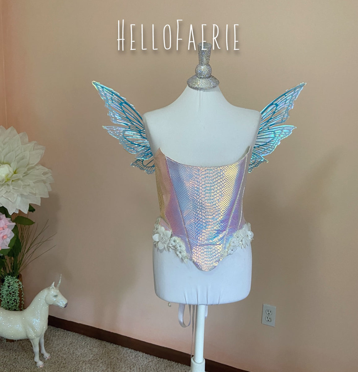 Small Ocean Blue Titania Wings Iridescent Fairy Wings – HelloFaerie